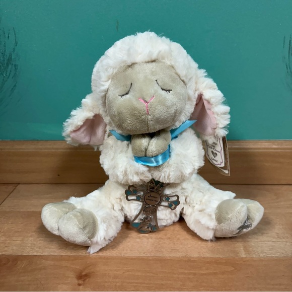 GANZ | Toys | Ganz Cream Serenity Lamb With Crib Cross Christening ...